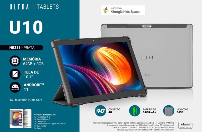 Ultra lança Tablet no Brasil com tela de 10.1" e 64GB de armazenamento ...